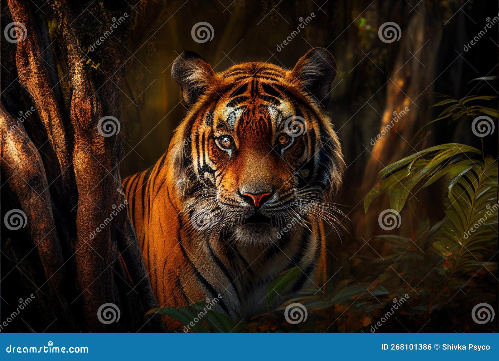 Danger Tiger Close Up Image Generative AI Stock Illustration ...