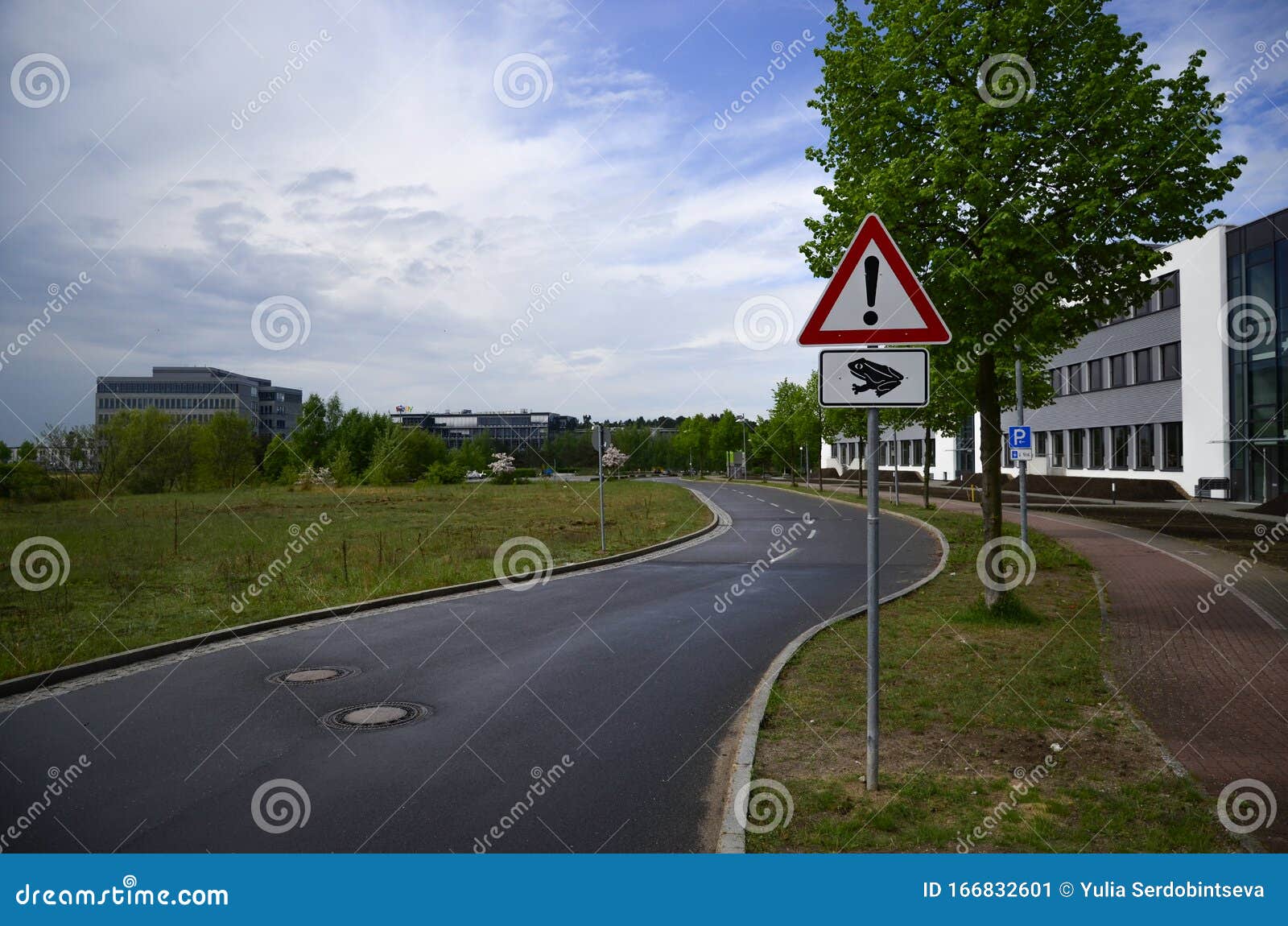 Danger Toad Migration Sign in Germany Near the Road Stock Image - Image ...