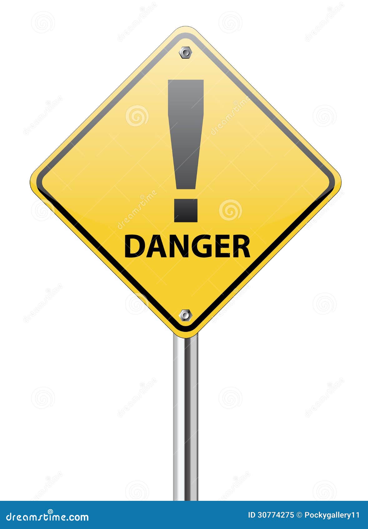 Danger Traffic Sign on White Stock Vector - Illustration of mark ...