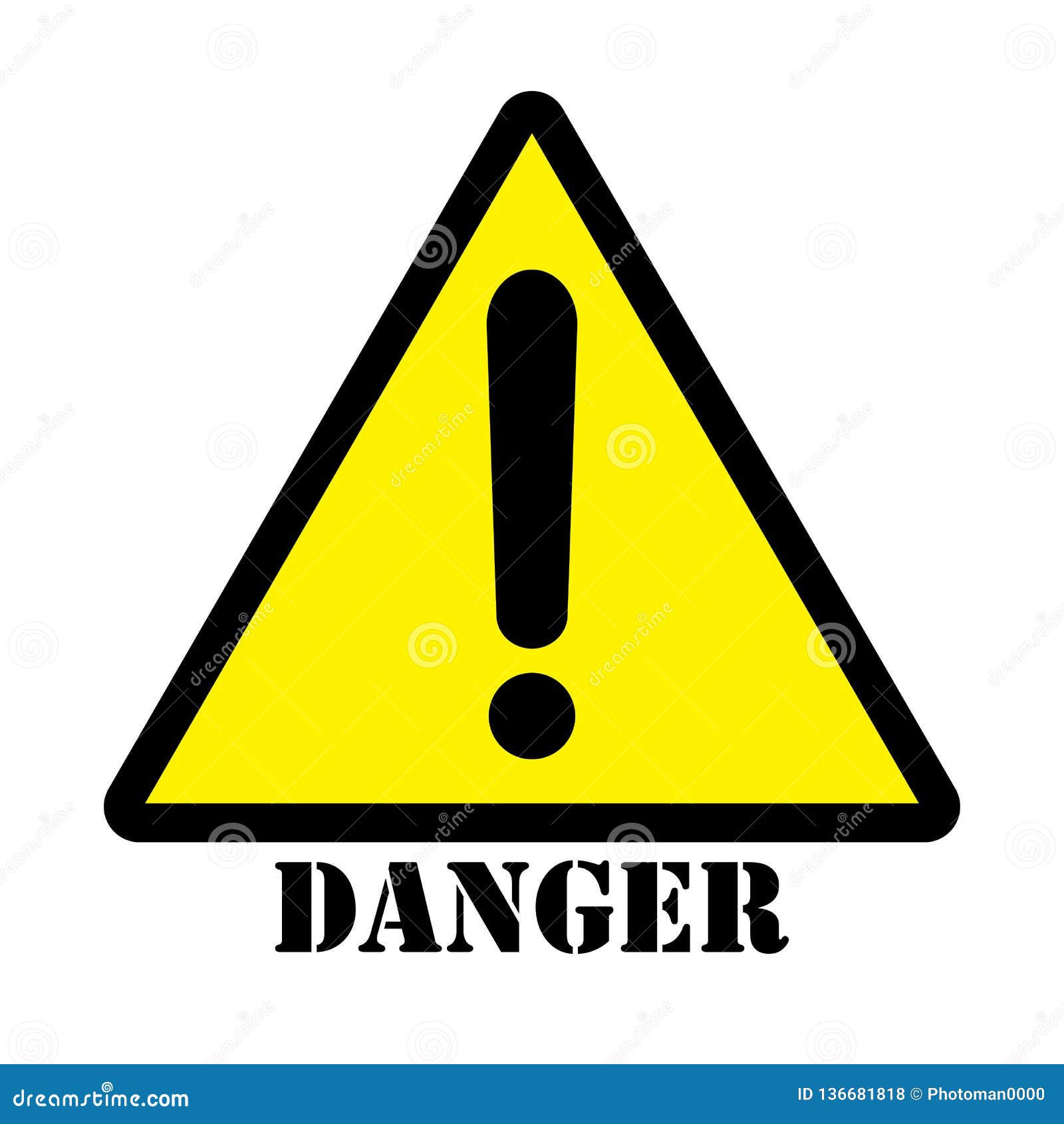 Danger Triangle Sign Yellow Background Stock Vector - Illustration of ... Danger Triangle Sign Yellow Background Stock Vector - Illustration of ...