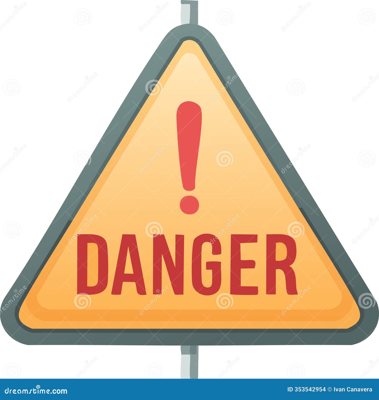 Danger Triangular Warning Sign with a Bold Exclamation Stock ...