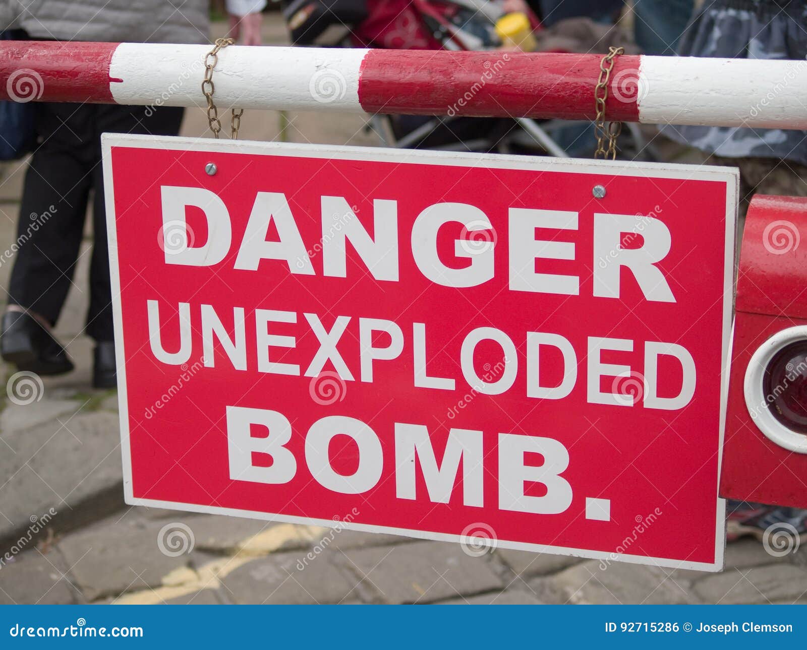 Danger Unexploded Bomb Sign Stock Photo - Image of outside, warning ...