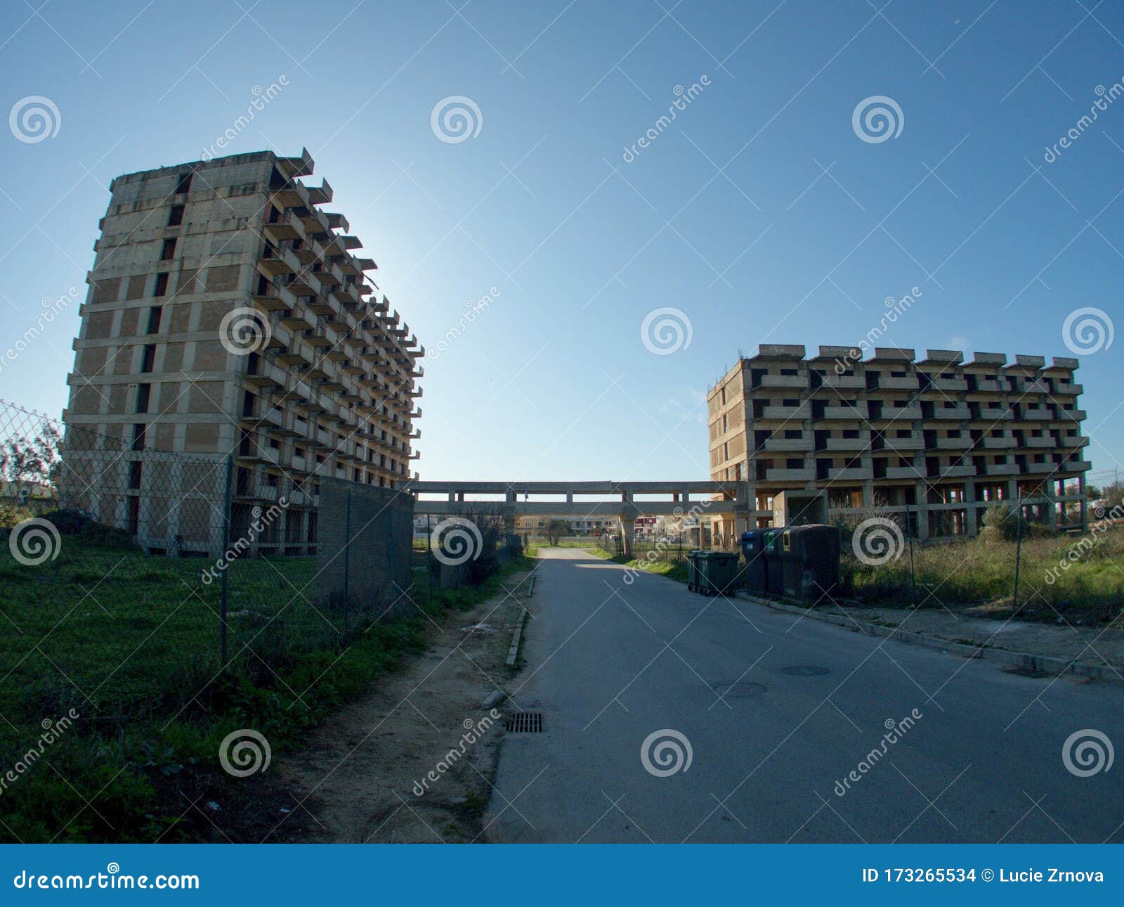 The Skeleton Of The Building Without Floors And Walls. Only Concrete ...