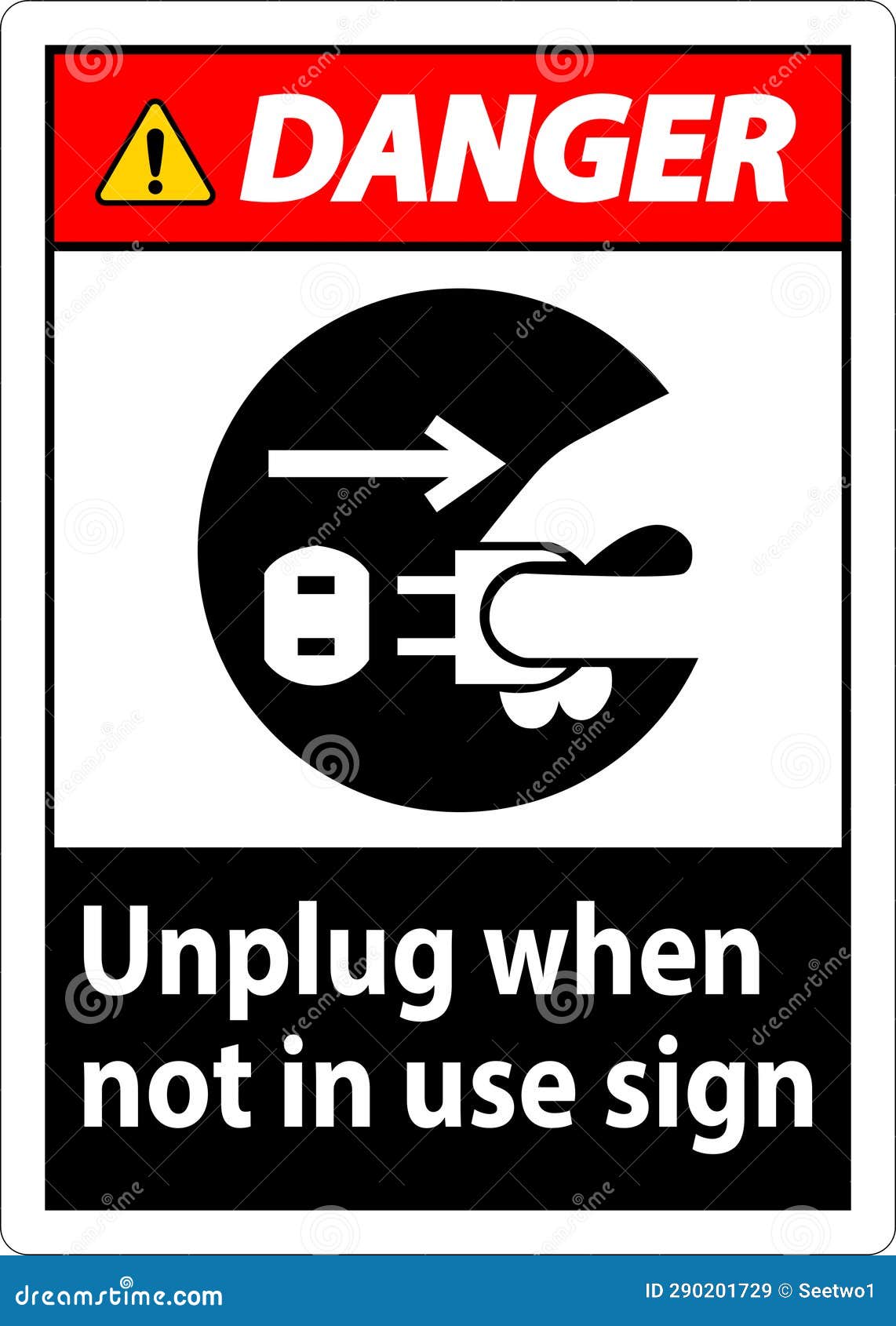 Danger Unplug when Not in Use Symbol Sign Stock Vector - Illustration ...