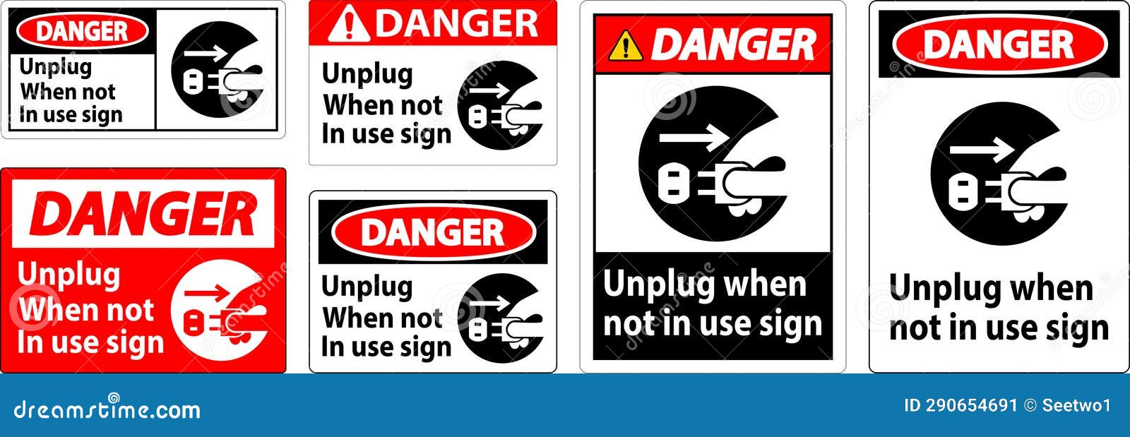 Danger Unplug when Not in Use Symbol Sign Stock Vector - Illustration ...