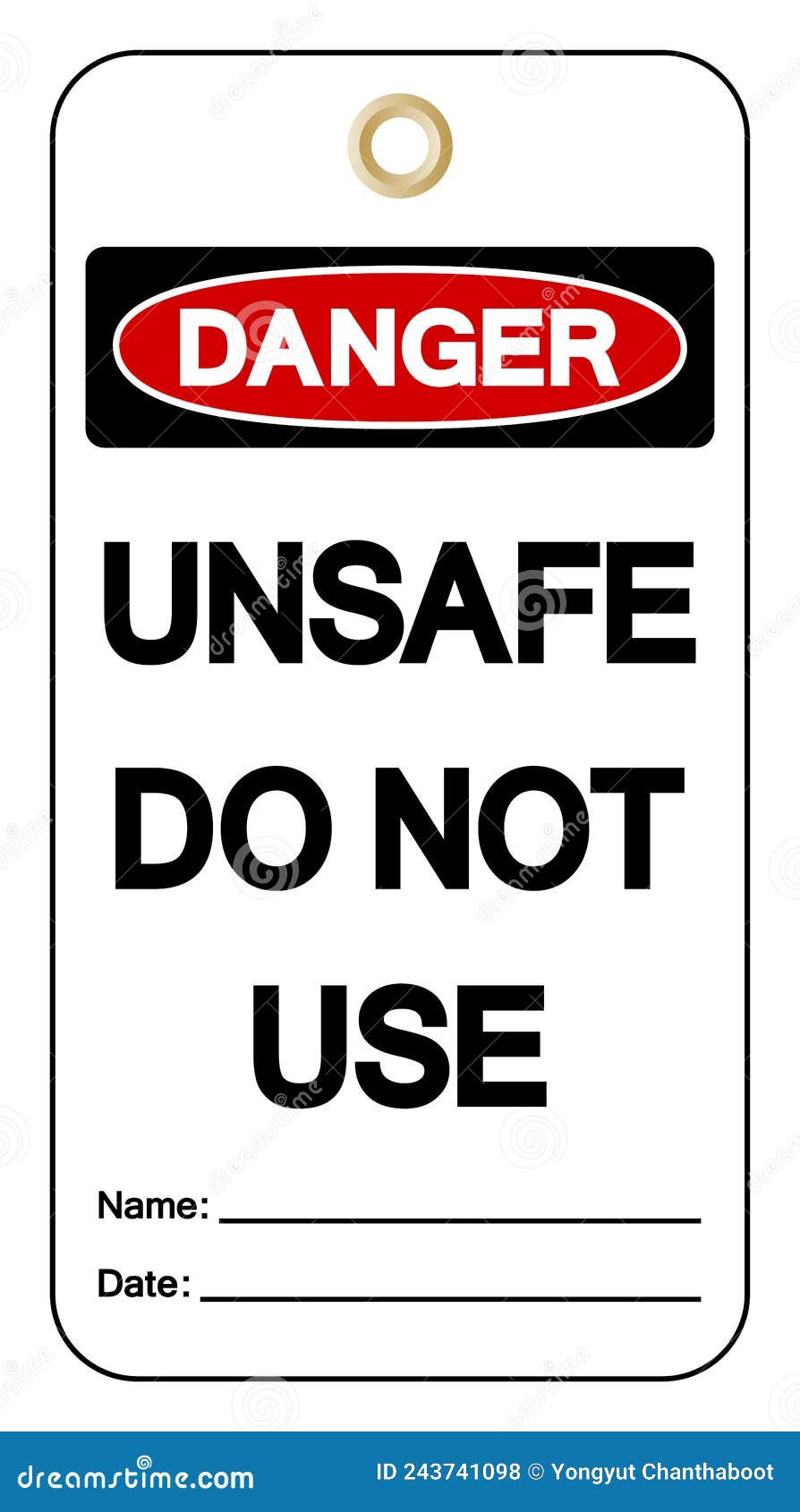 Danger Unsafe Do Not Use Tag Symbol Sign,Vector Illustration, Isolate ...