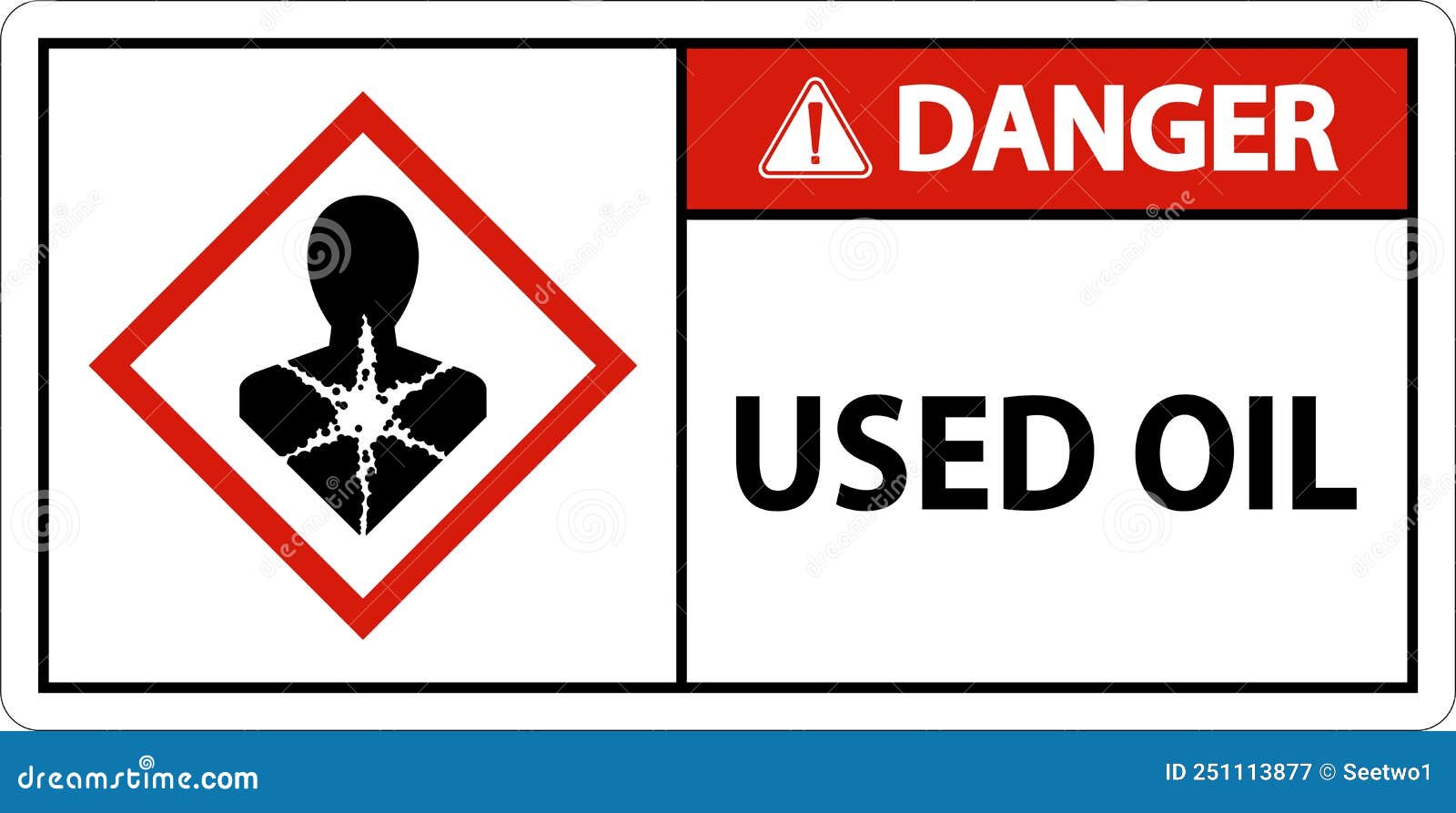Danger Used Oil Sign on White Background Stock Vector - Illustration of ...