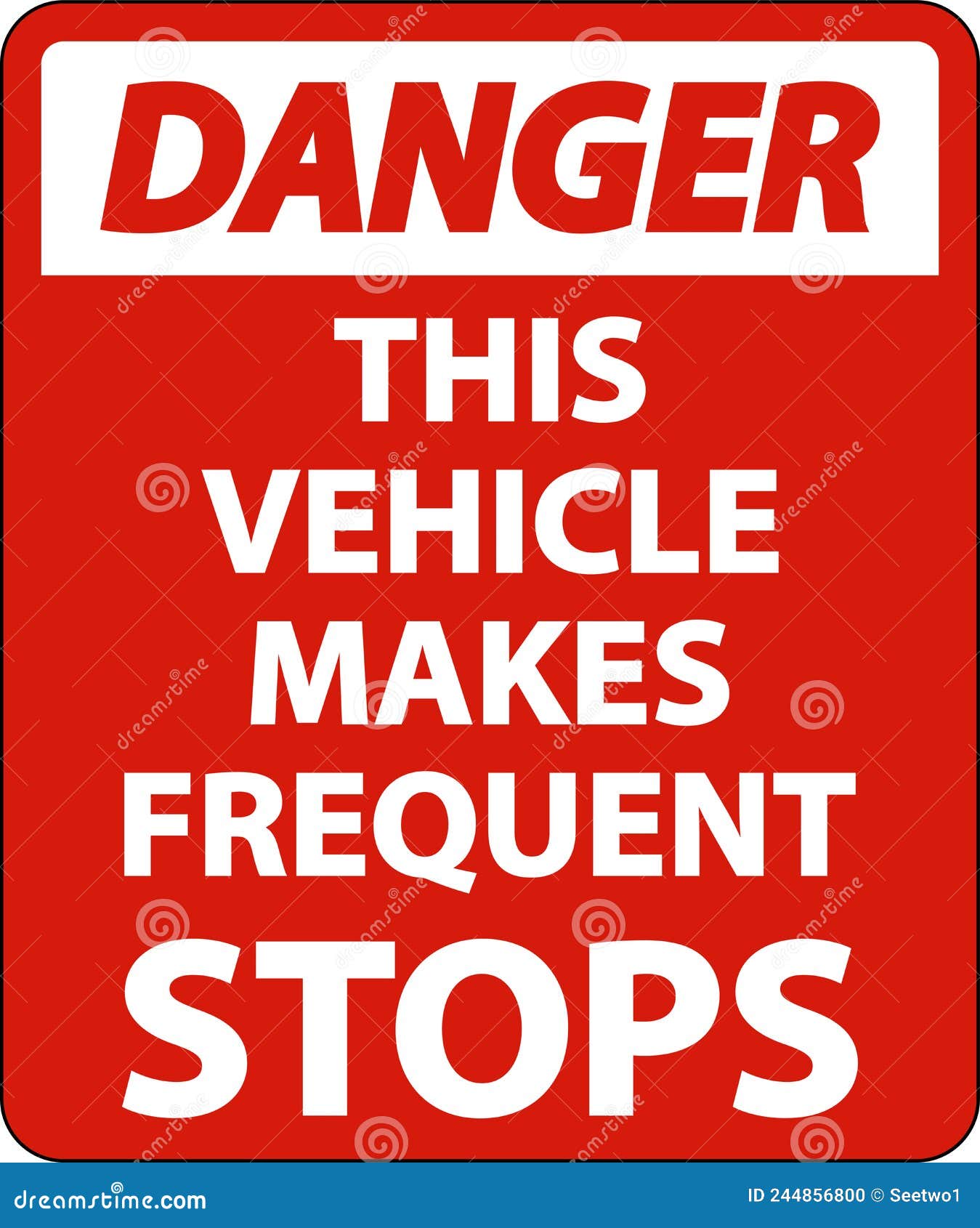 Danger Stops At All Railroad Crossings Label Sign On White Background ...