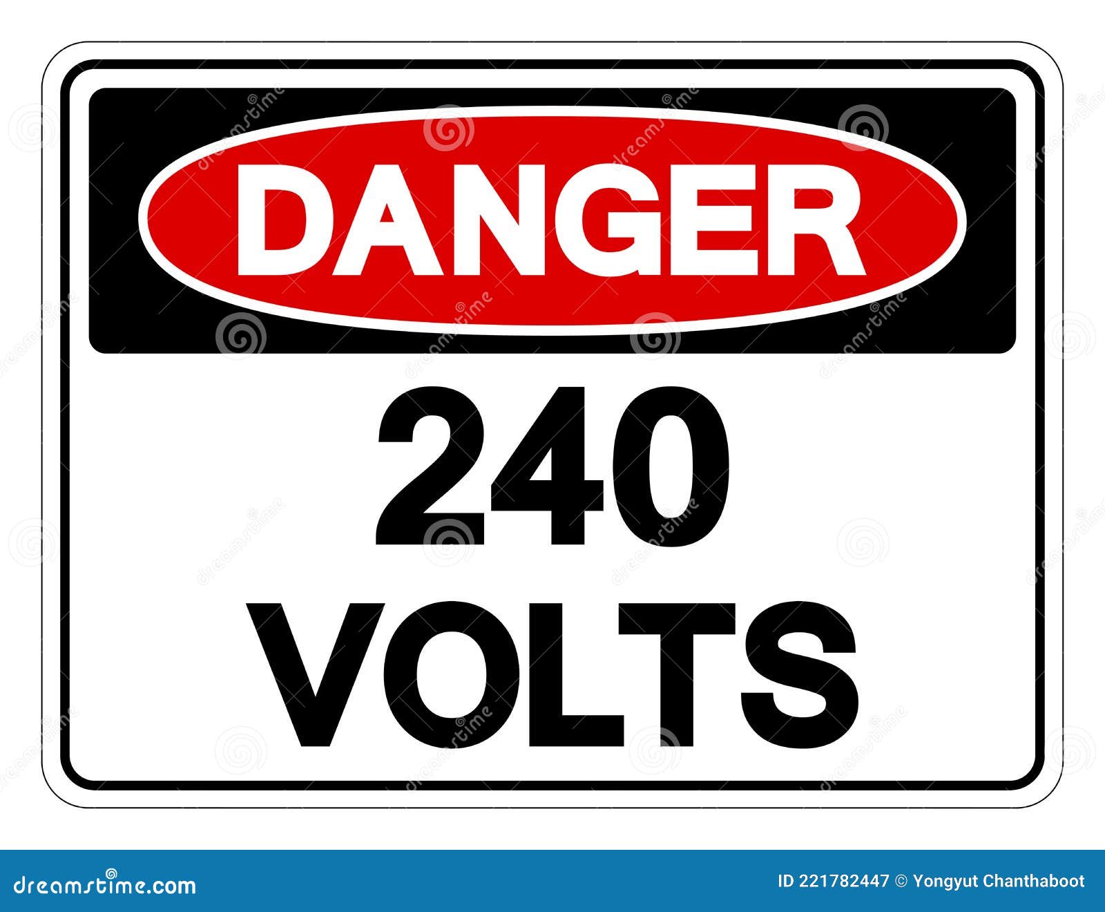Danger 240 Volts Symbol Sign,Vector Illustration, Isolate on White ...