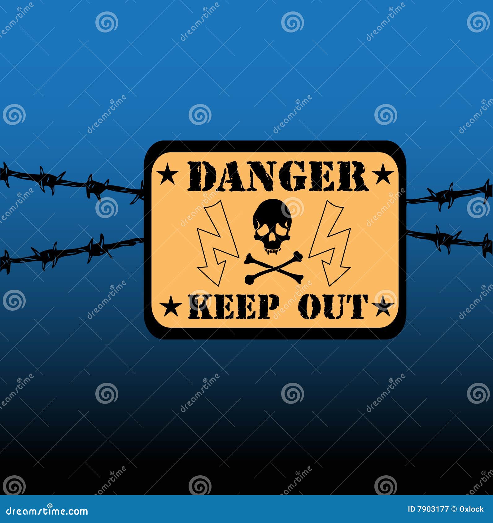 Danger warning stock vector. Illustration of hazard, blue - 7903177