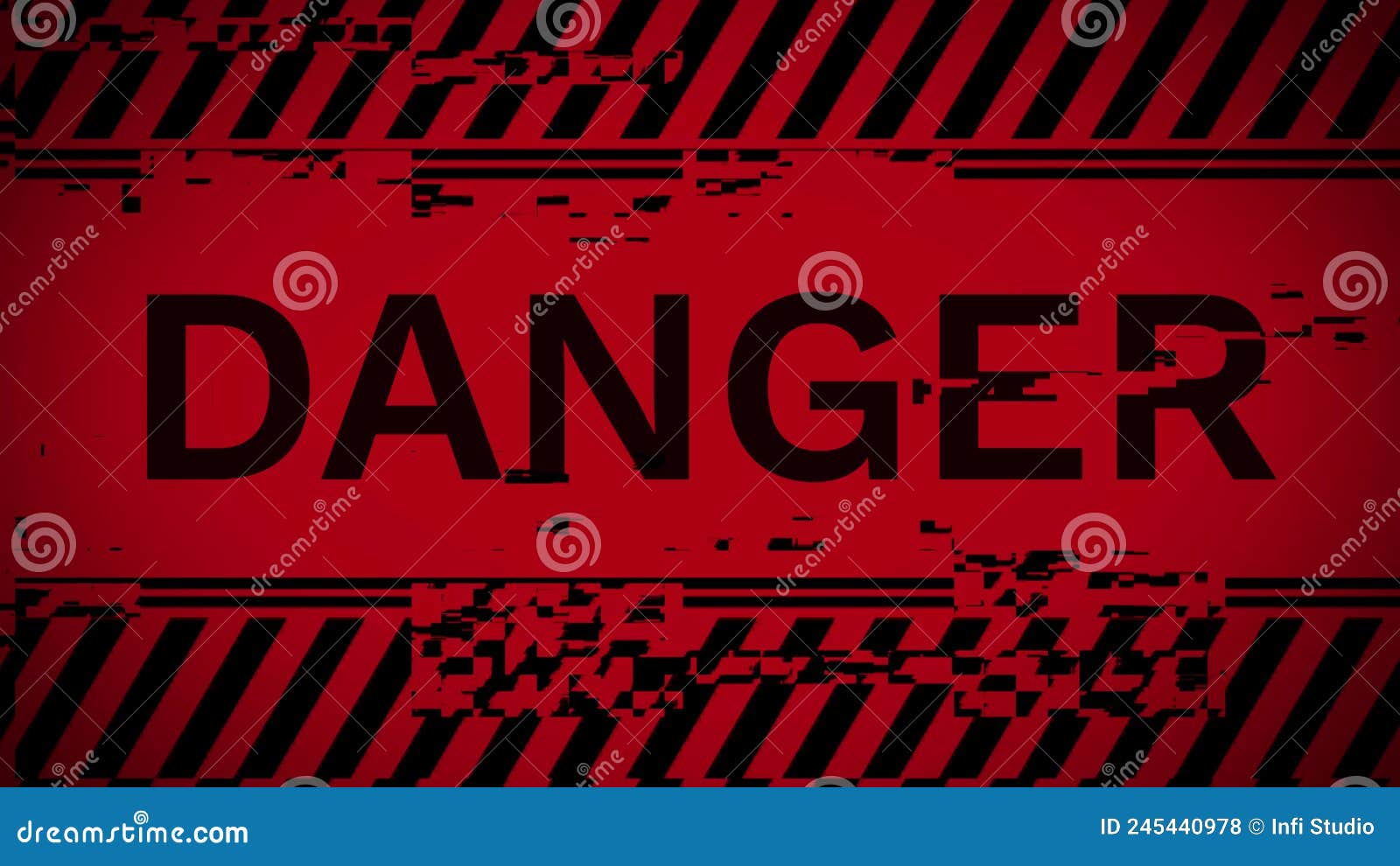 Danger Warning Alert Red Warning Message Text on Screen Loop Animation ...