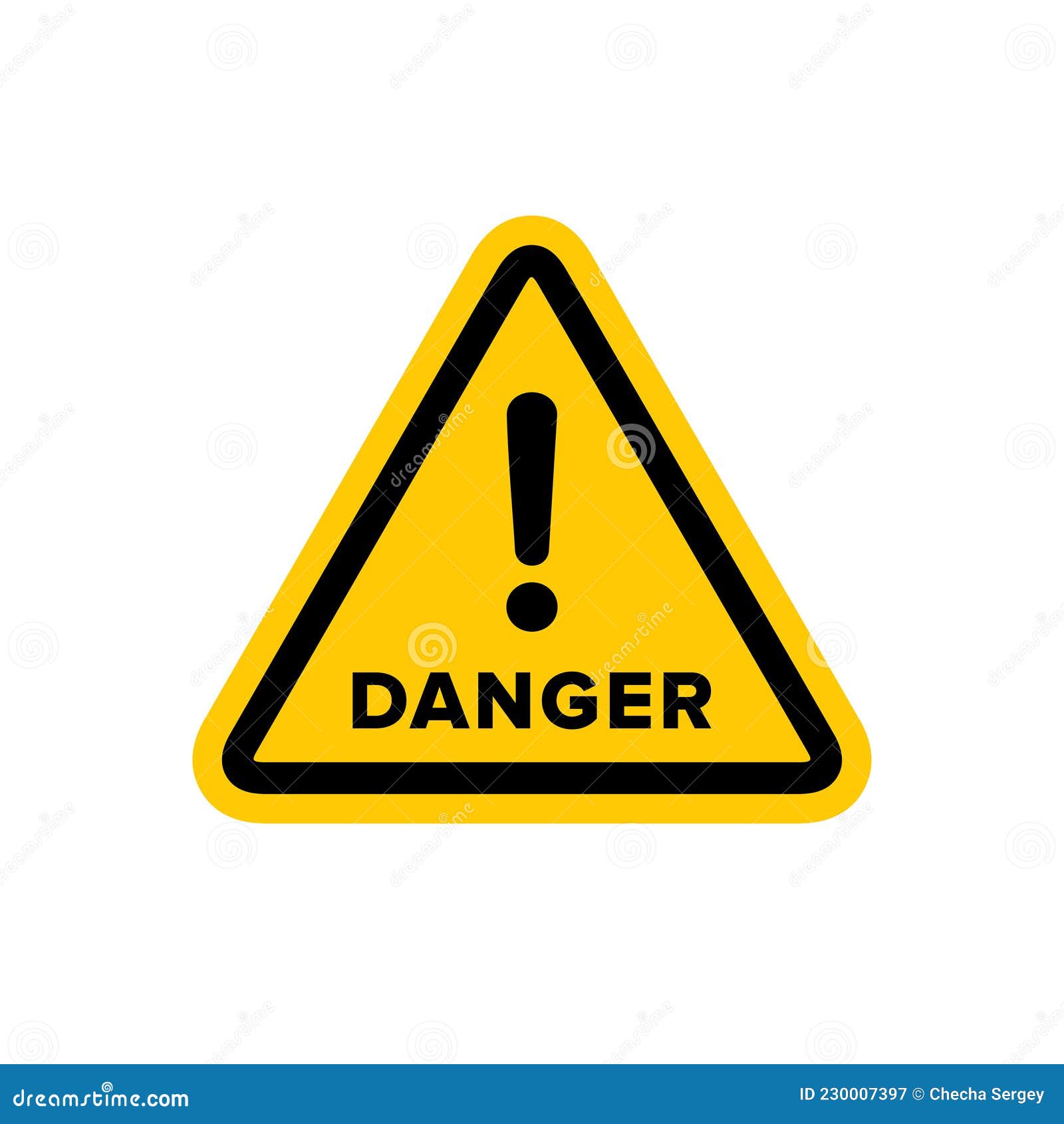 Hazard Warning Symbol. Danger Sign Isolated, Attention Icon. Stock ...