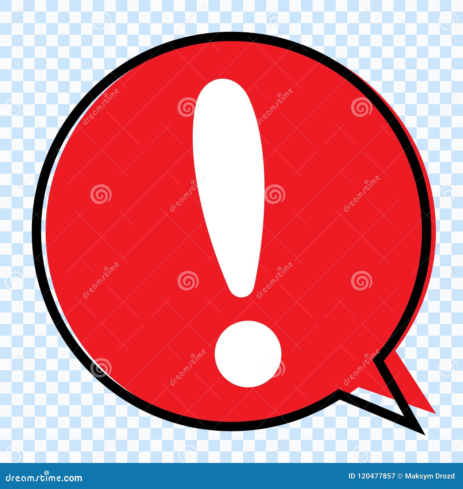 Exclamation Mark in Red Speech Bubble, Vector Illustration Stock ...