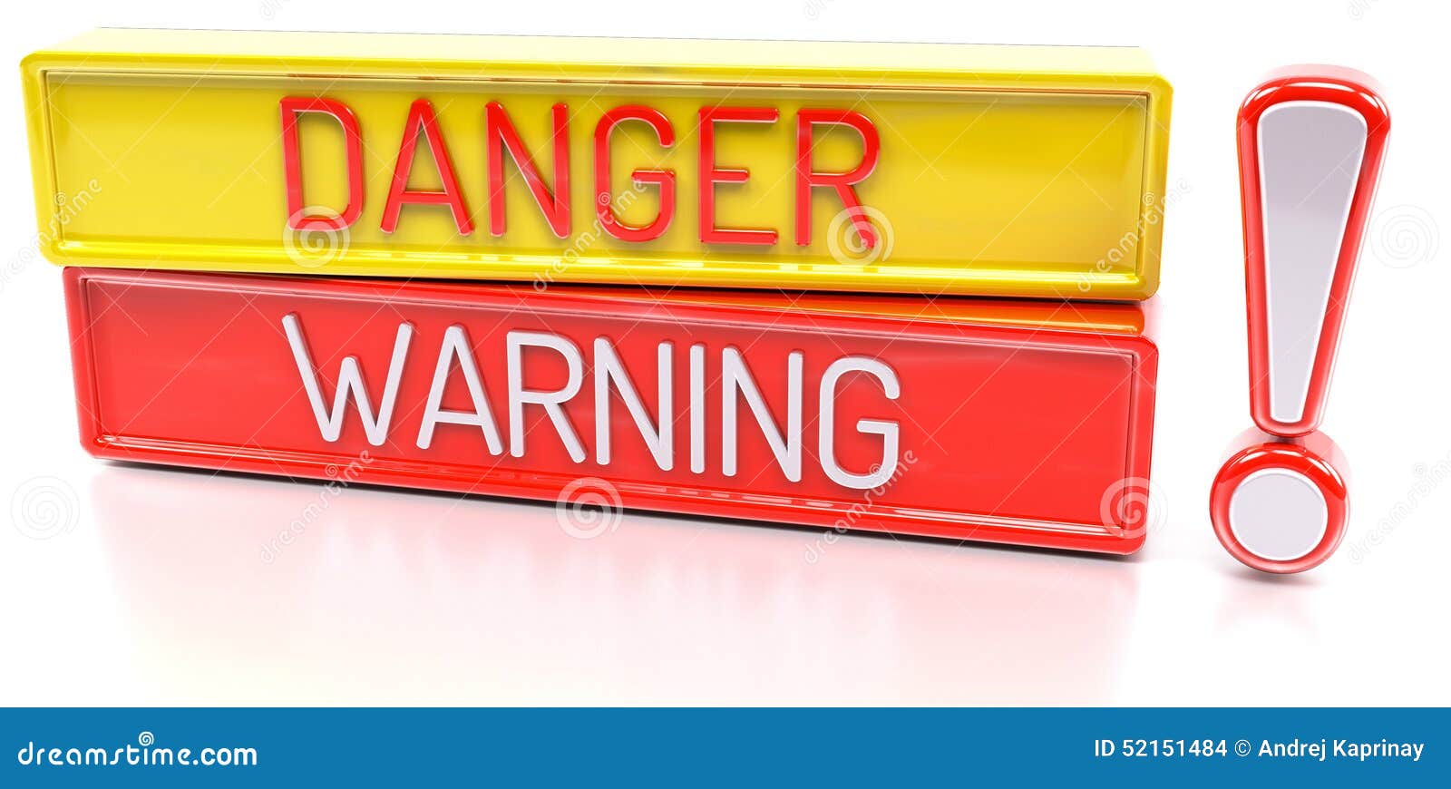 Danger Warning - 3d Banner, on White Background Stock Illustration ...