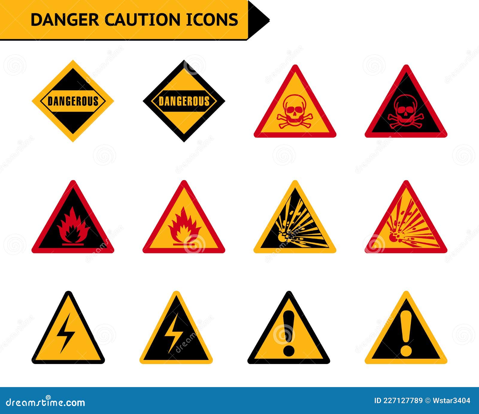Fire Caution Signs Vector Illustration | CartoonDealer.com #24206158