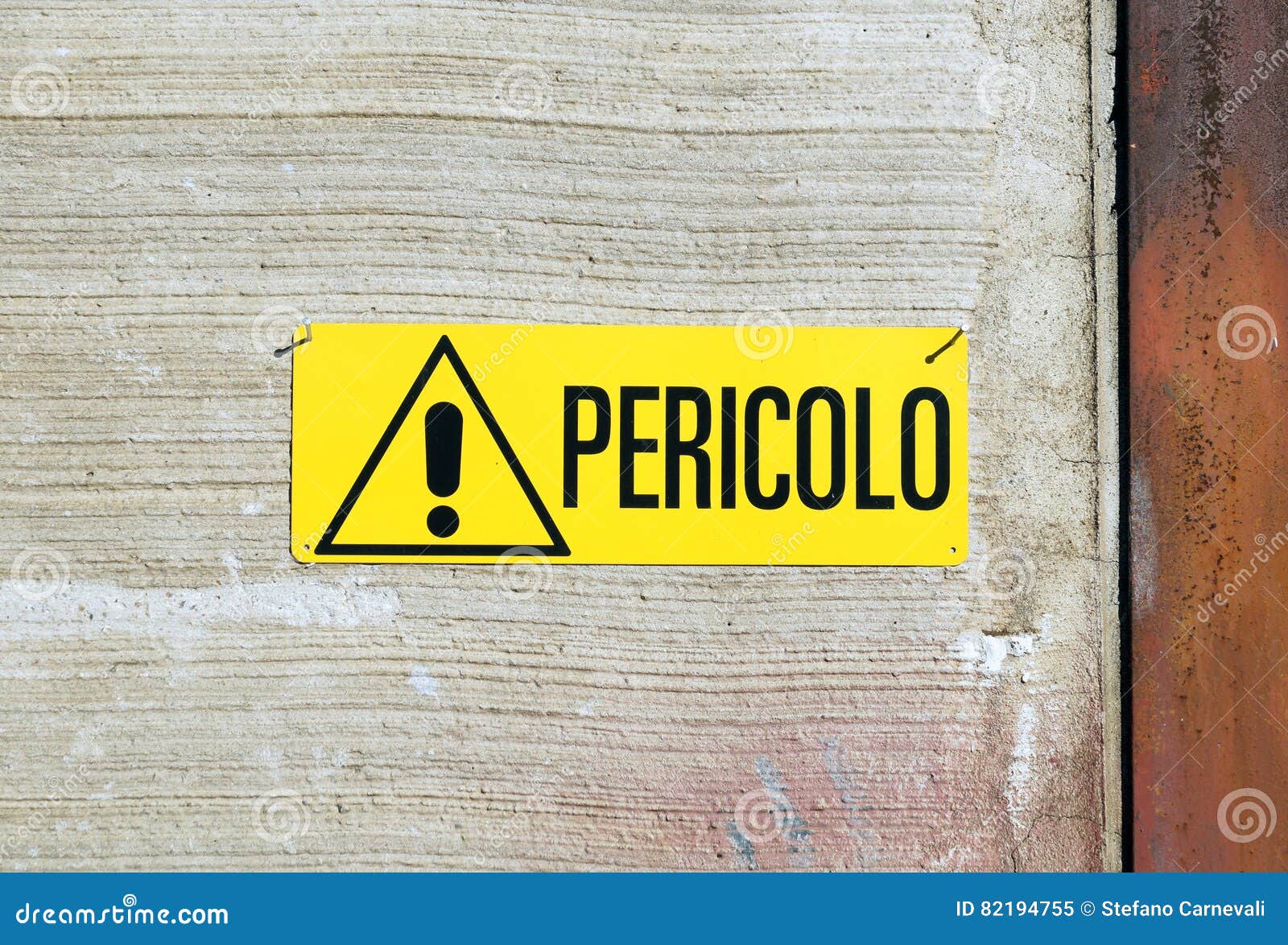 Danger Warning Sign on the Wall Stock Image - Image of caution, warning ...