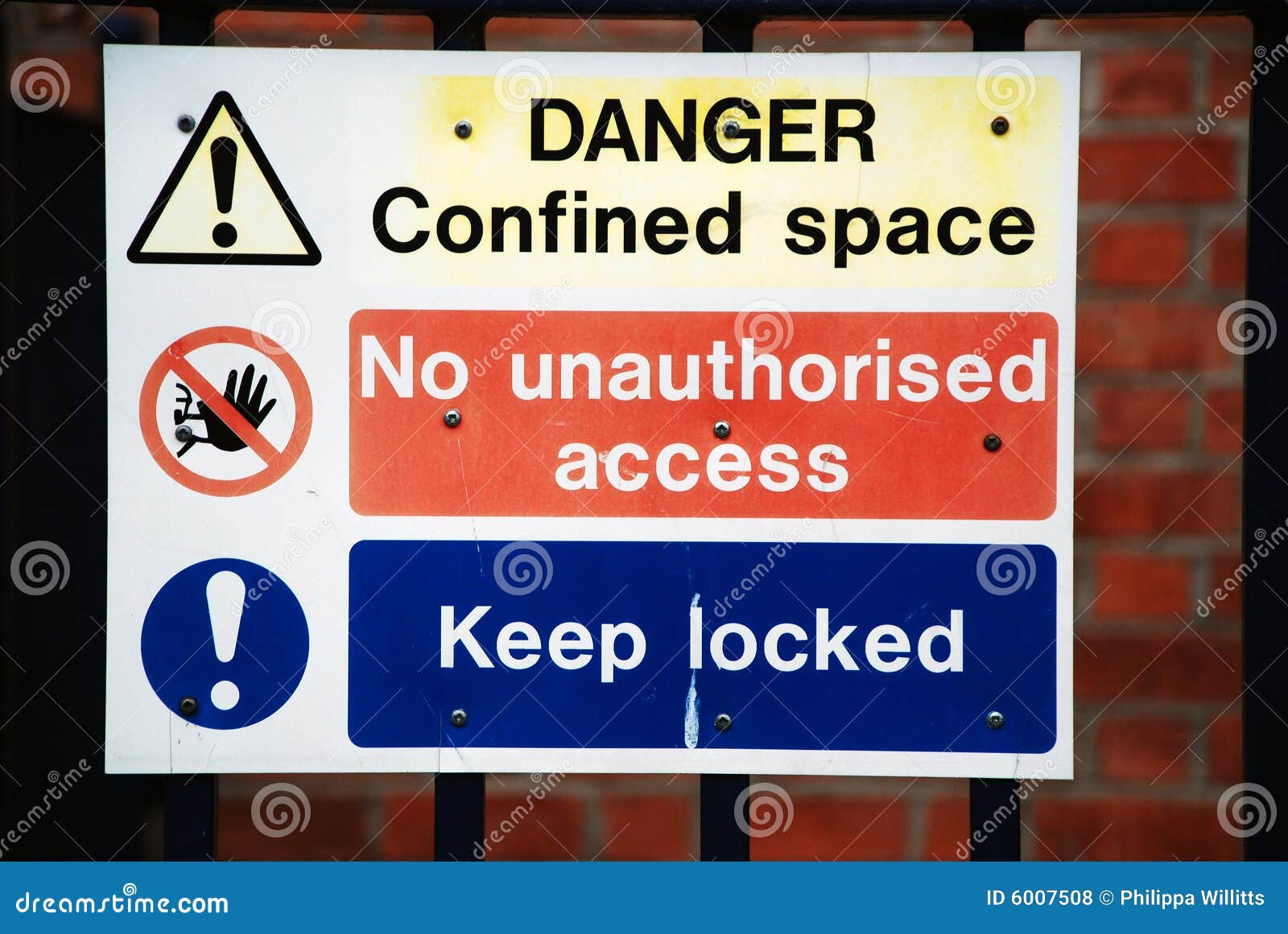 Danger Warning Signs stock photo. Image of access, construction - 6007508