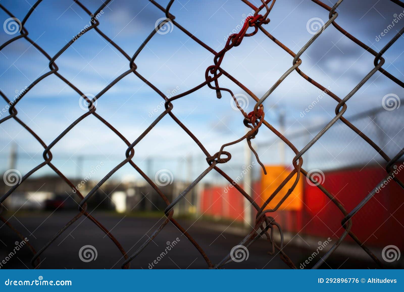 Danger Warning Signs on a Chainlink Fence Stock Illustration ...