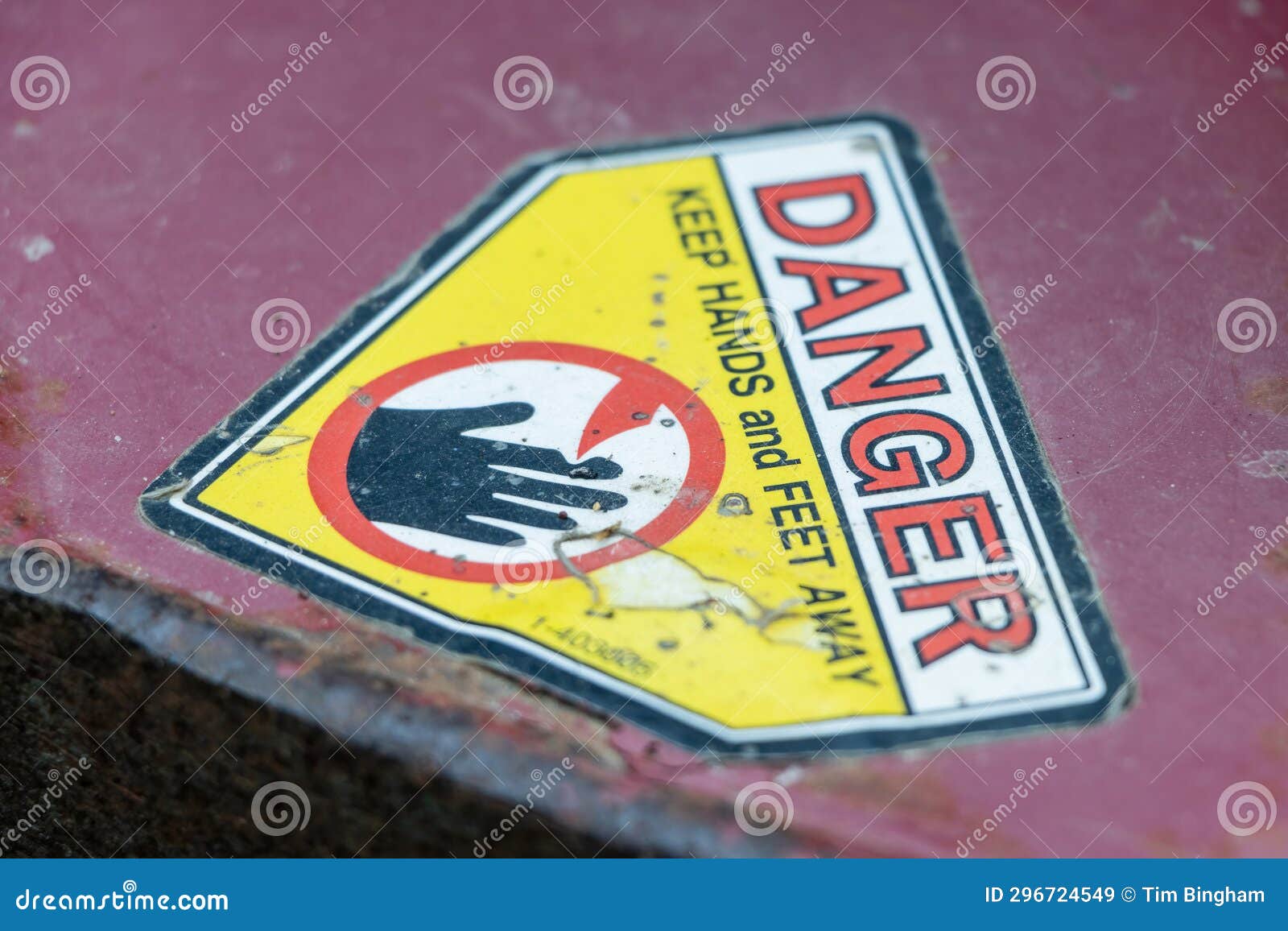 Danger Warning Sticker on Mower Deck Stock Image - Image of yellow ...