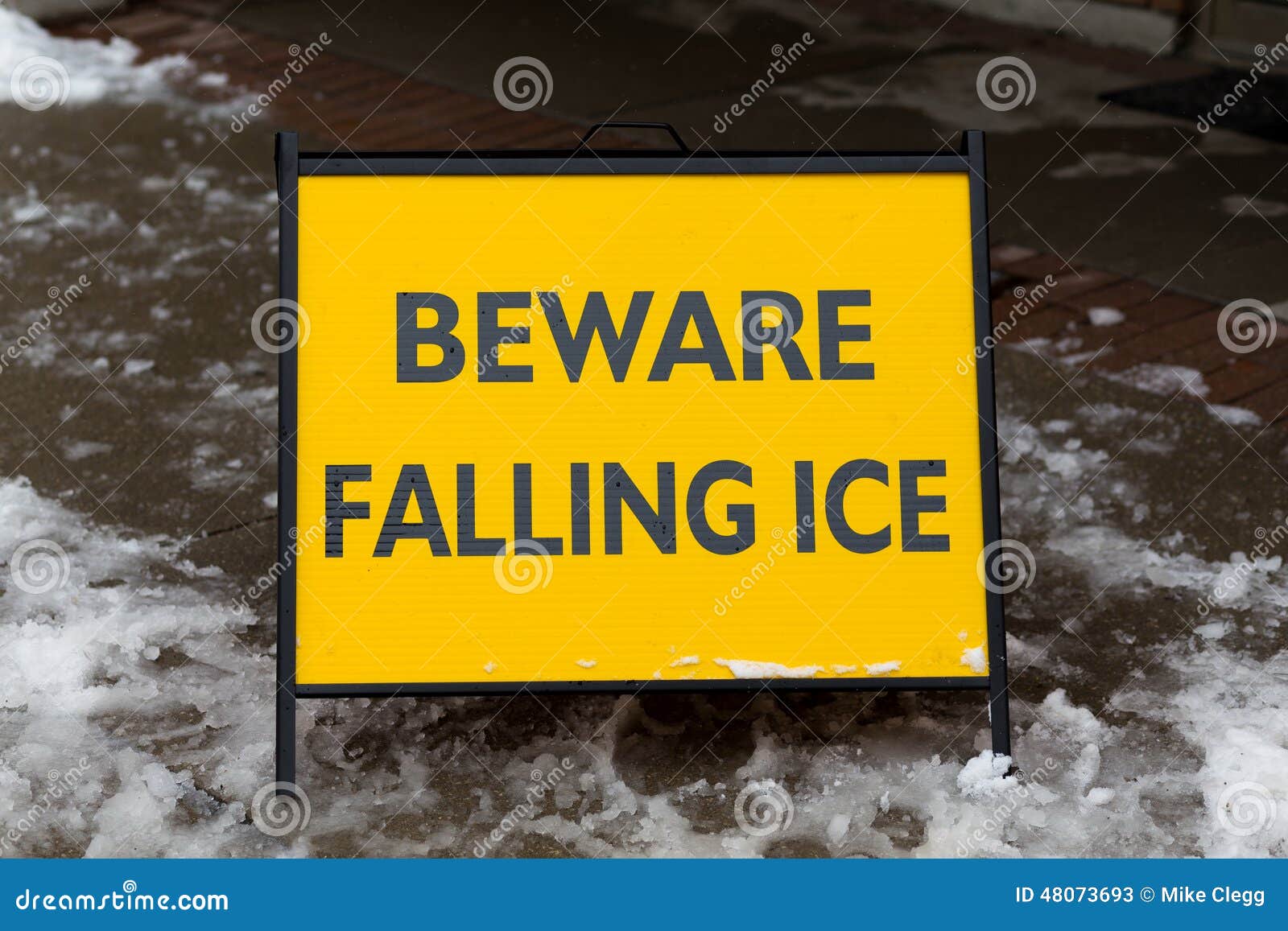 Danger Watch for Falling Ice and Snow Sign Stock Image - Image of ...