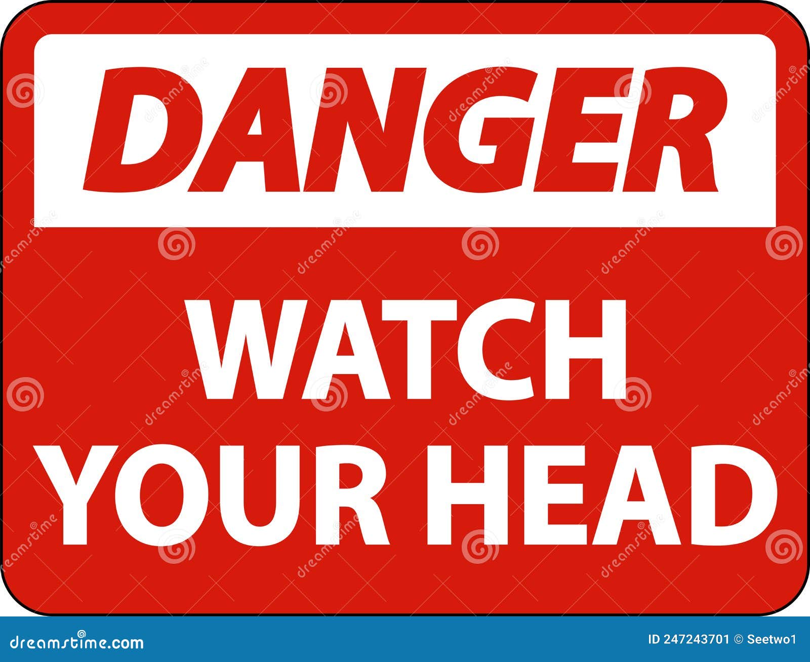 Danger Watch Your Head Sign on White Background Stock Vector ...