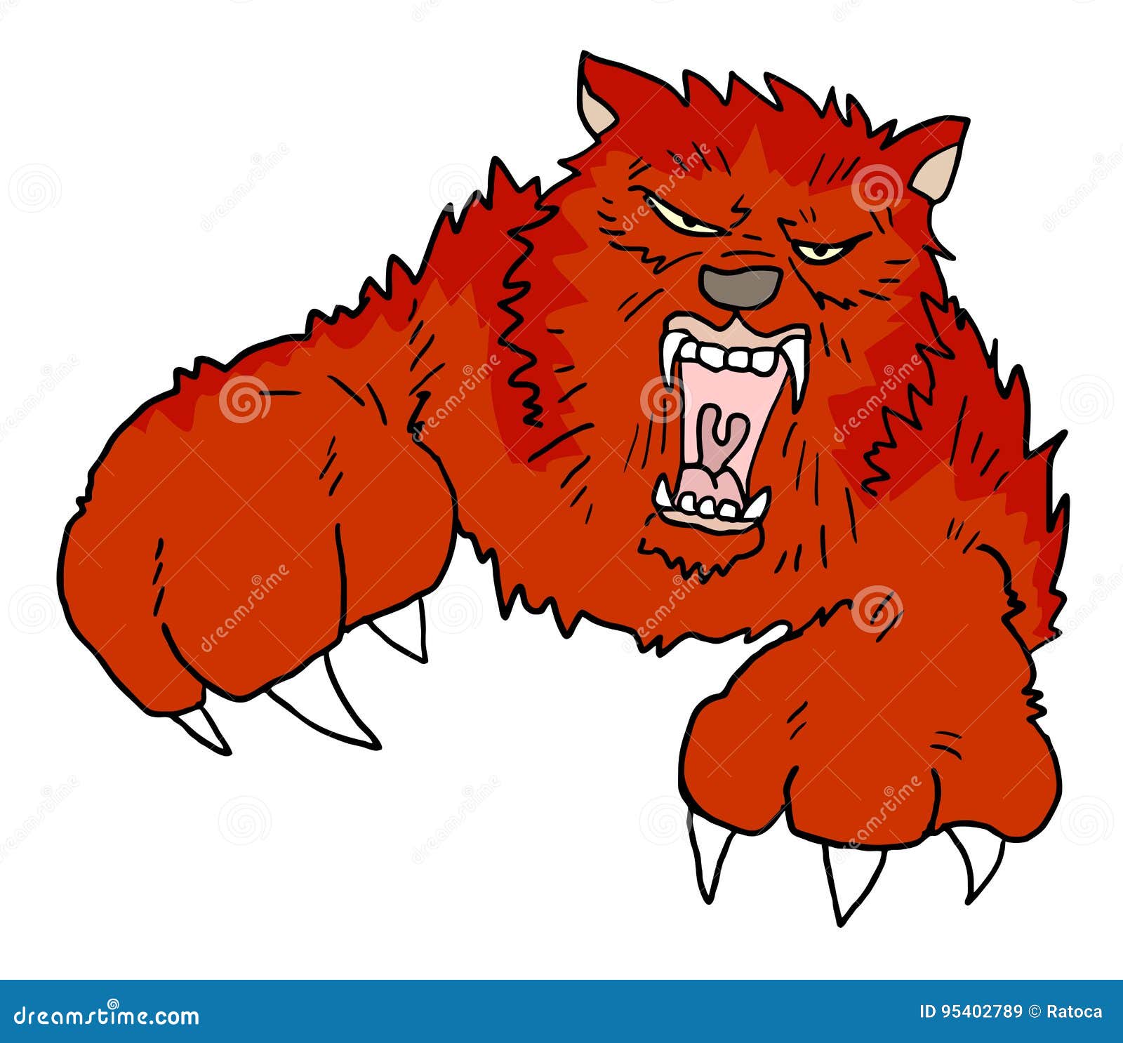 Danger wolf stock illustration. Illustration of attack - 95402789