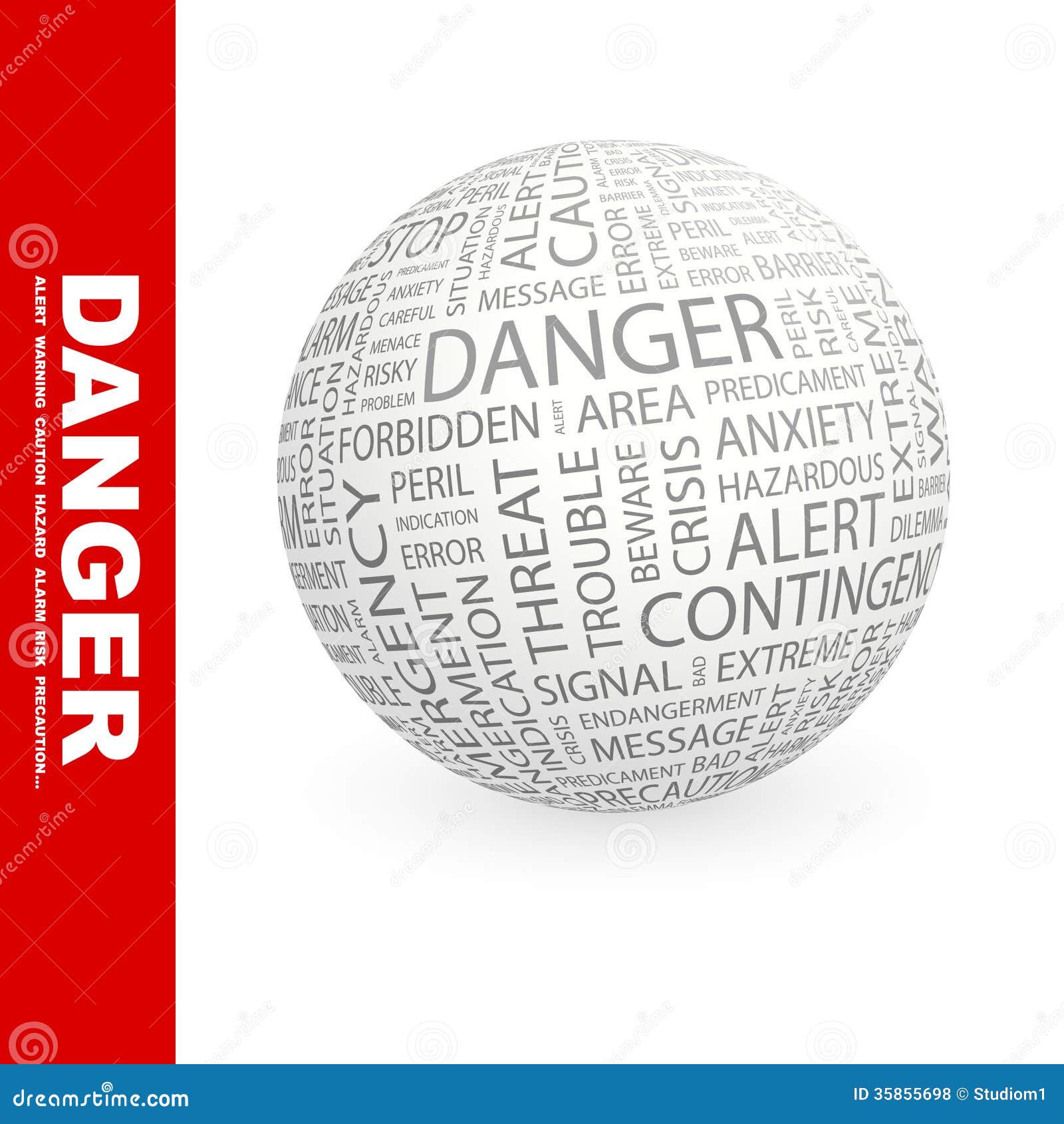 DANGER. stock vector. Illustration of message, area, peril - 35855698