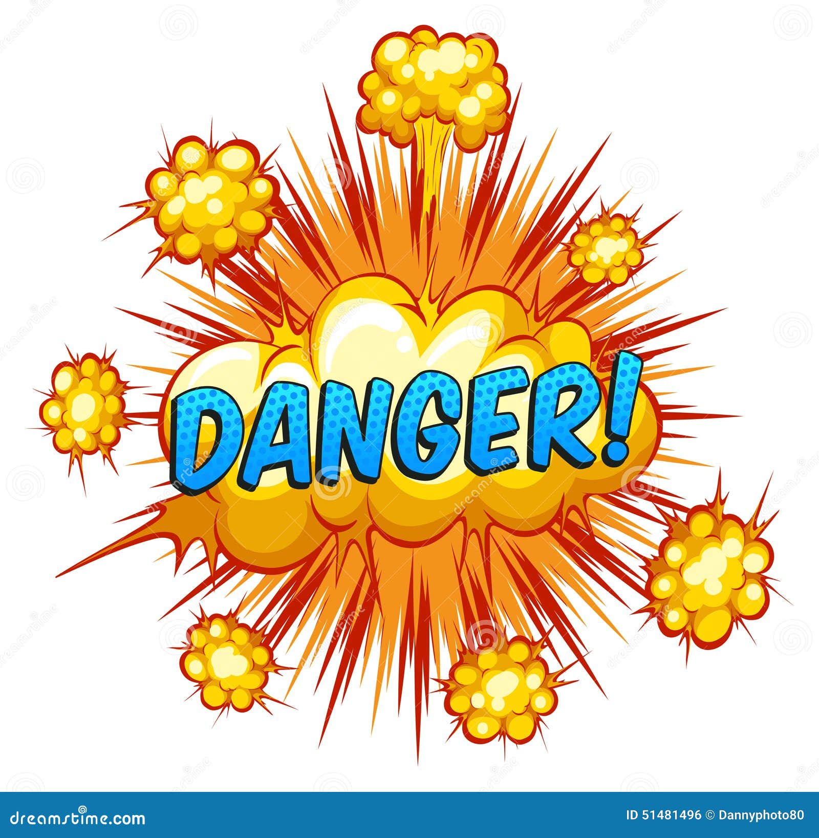 Danger stock vector. Illustration of explode, slang, english - 51481496
