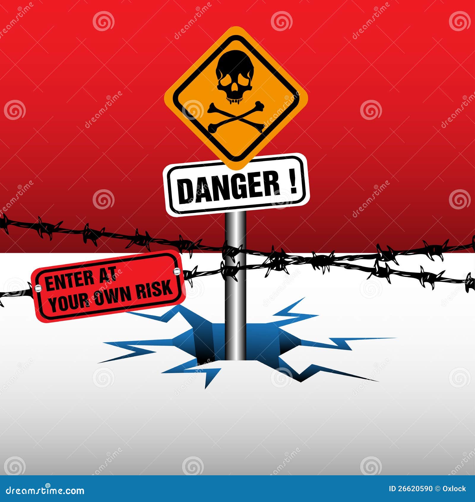 Danger zone stock vector. Illustration of allowed, barbed - 26620590