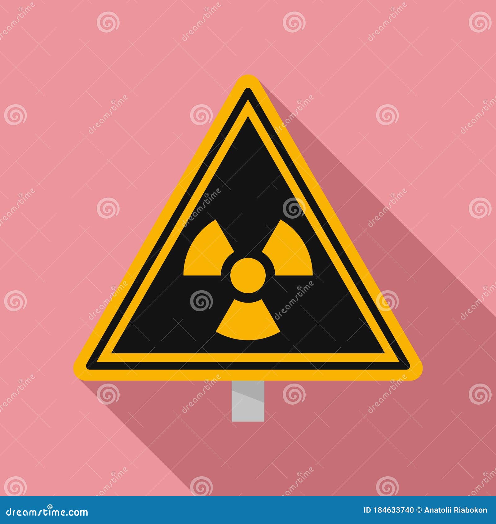 Danger Zone Caution Icon, Flat Style Stock Vector - Illustration of ...