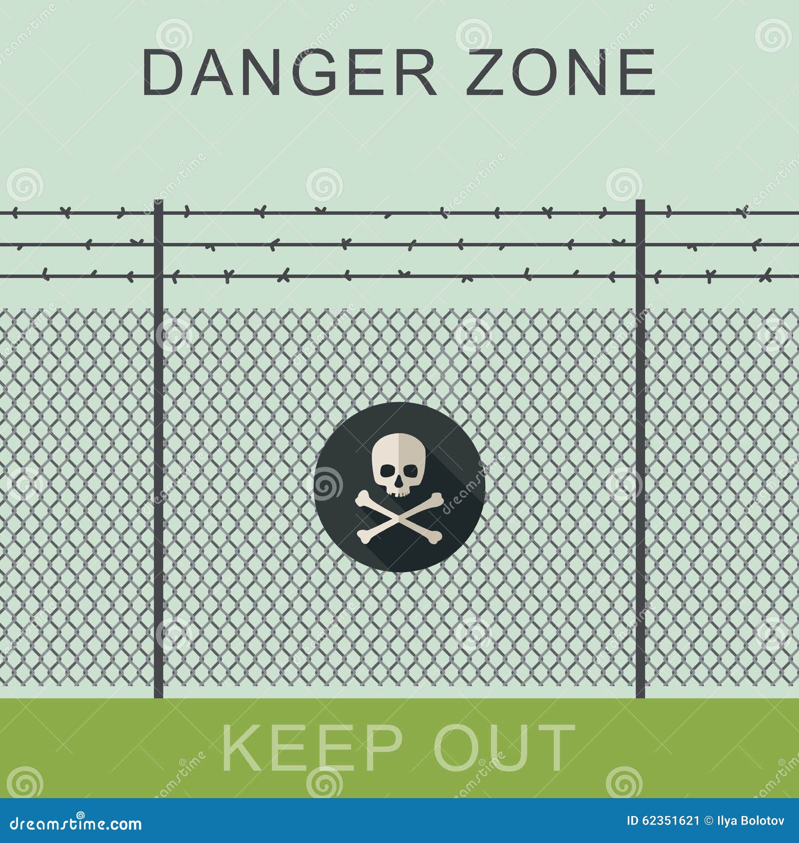 Danger Zone and Skull Sign. Stock Vector - Illustration of design ...