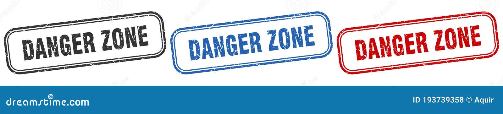 Danger Zone Square Isolated Sign Set. Danger Zone Stamp Stock Vector ...