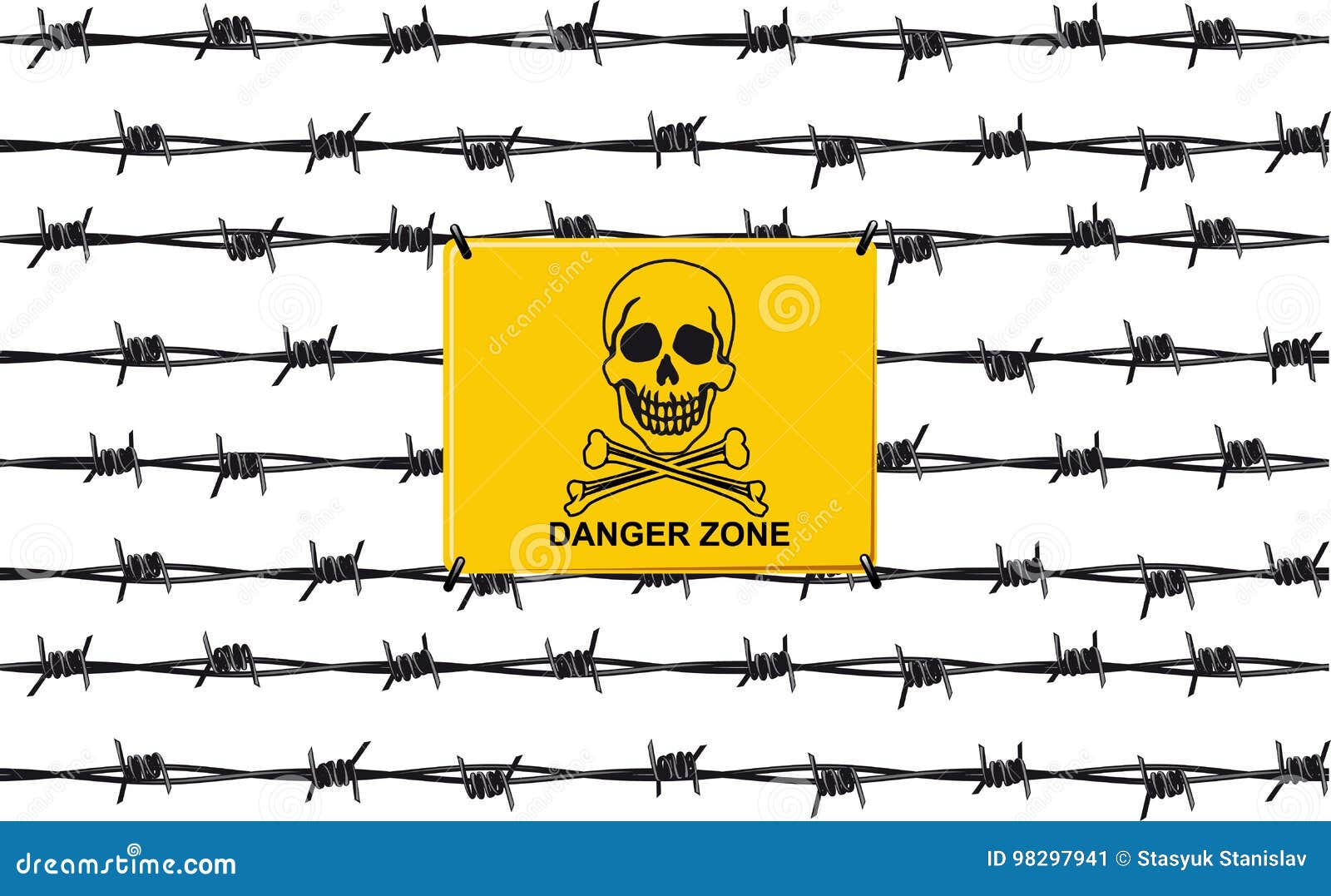 Danger Zone stock vector. Illustration of area, boundary - 98297941