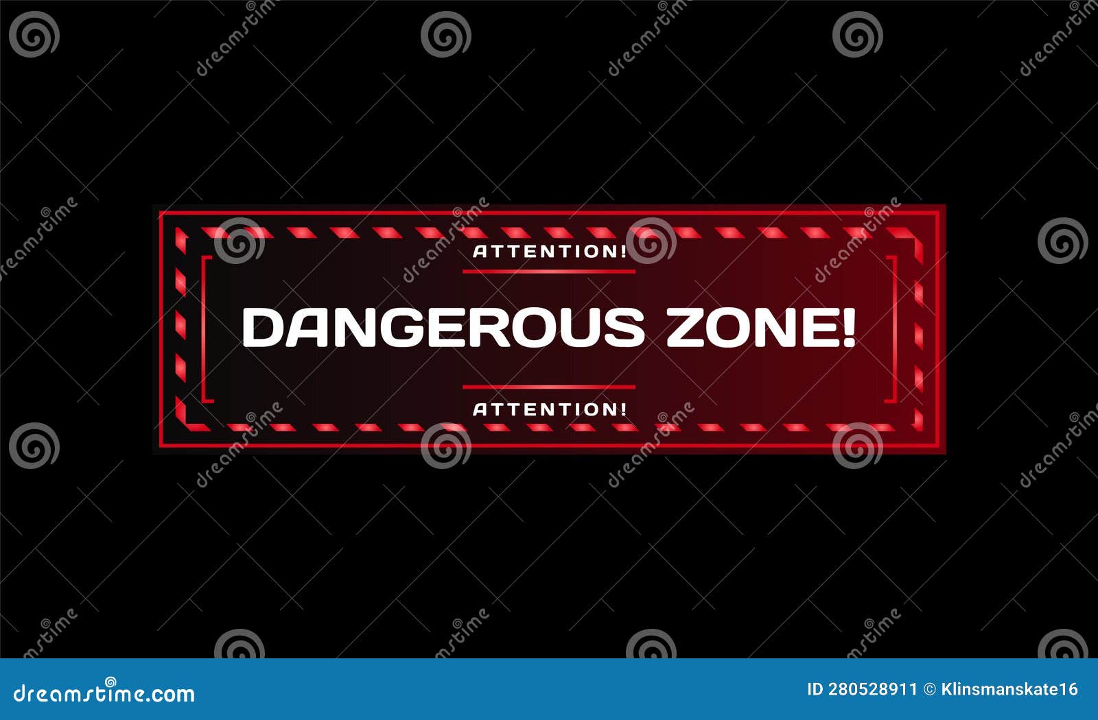 Danger Zone Warning Red Frame Hud Illustration Stock Vector ...