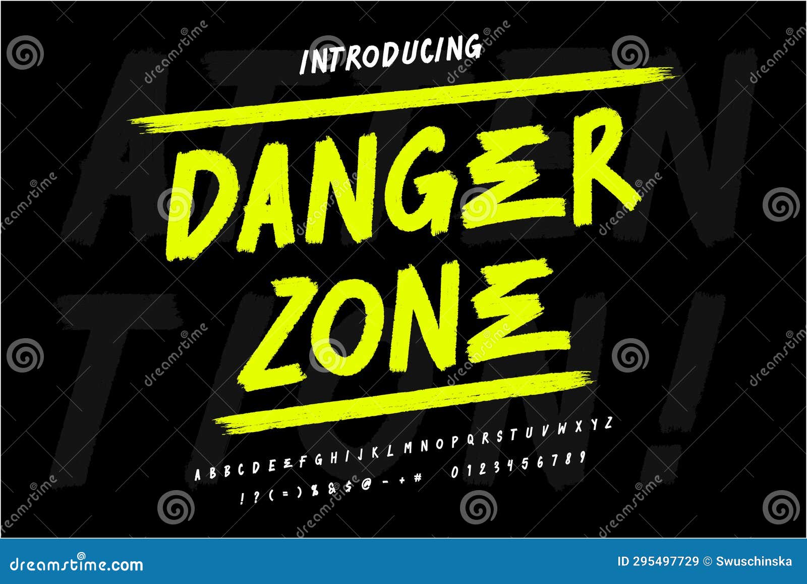 Danger Zone Warning Sign Brush Font Stock Vector - Illustration of bolt ...