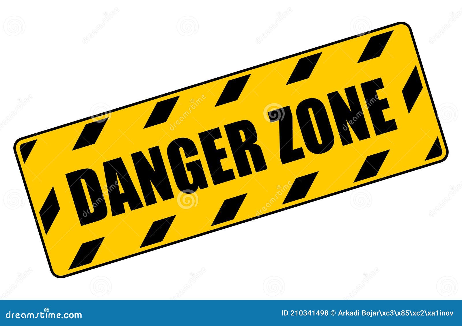 Danger Zone Yellow Warning Sign Stock Vector - Illustration of hazard ...