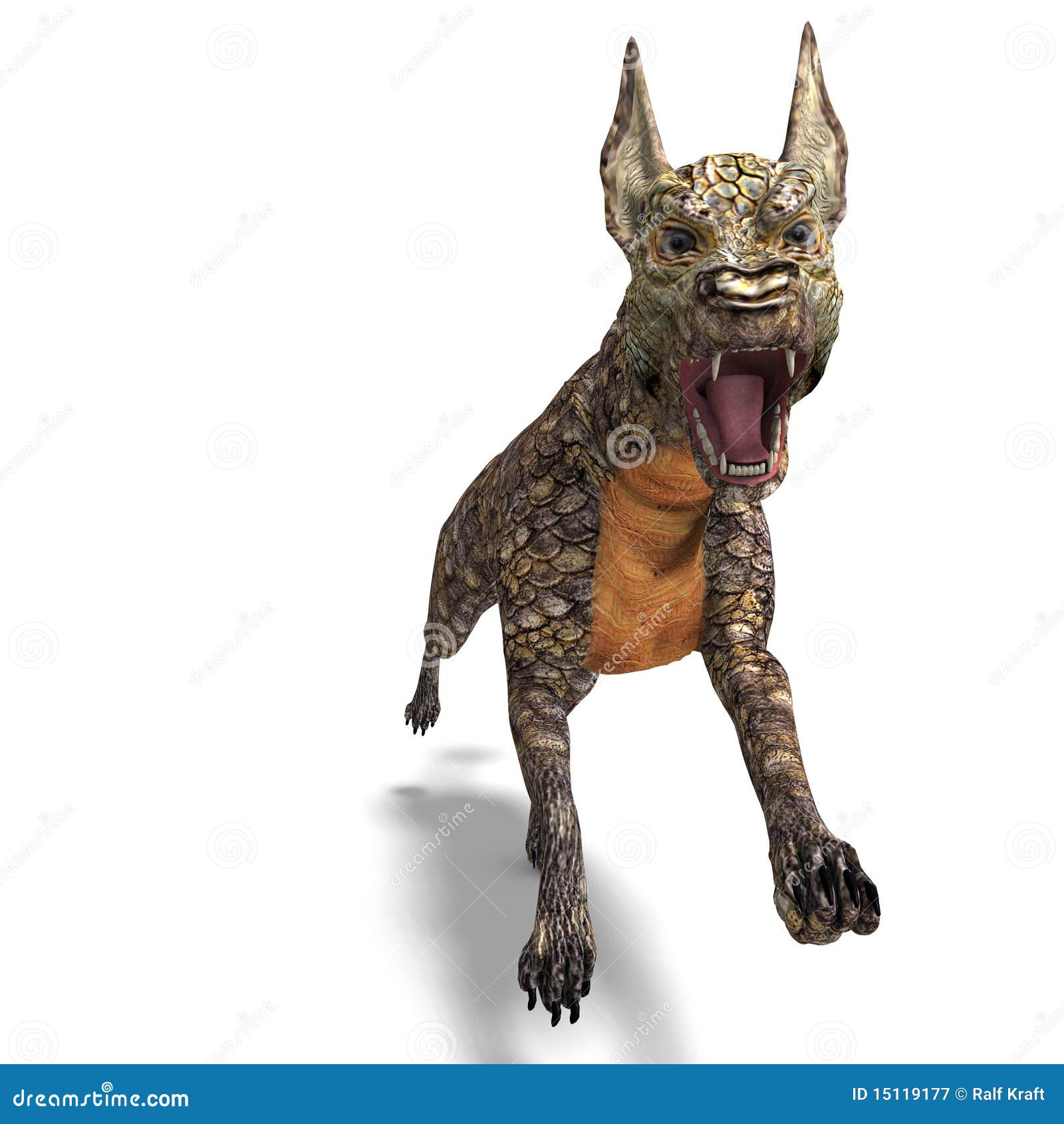 Dangerous Alien Dog with Lizard Skin Stock Illustration - Illustration ...