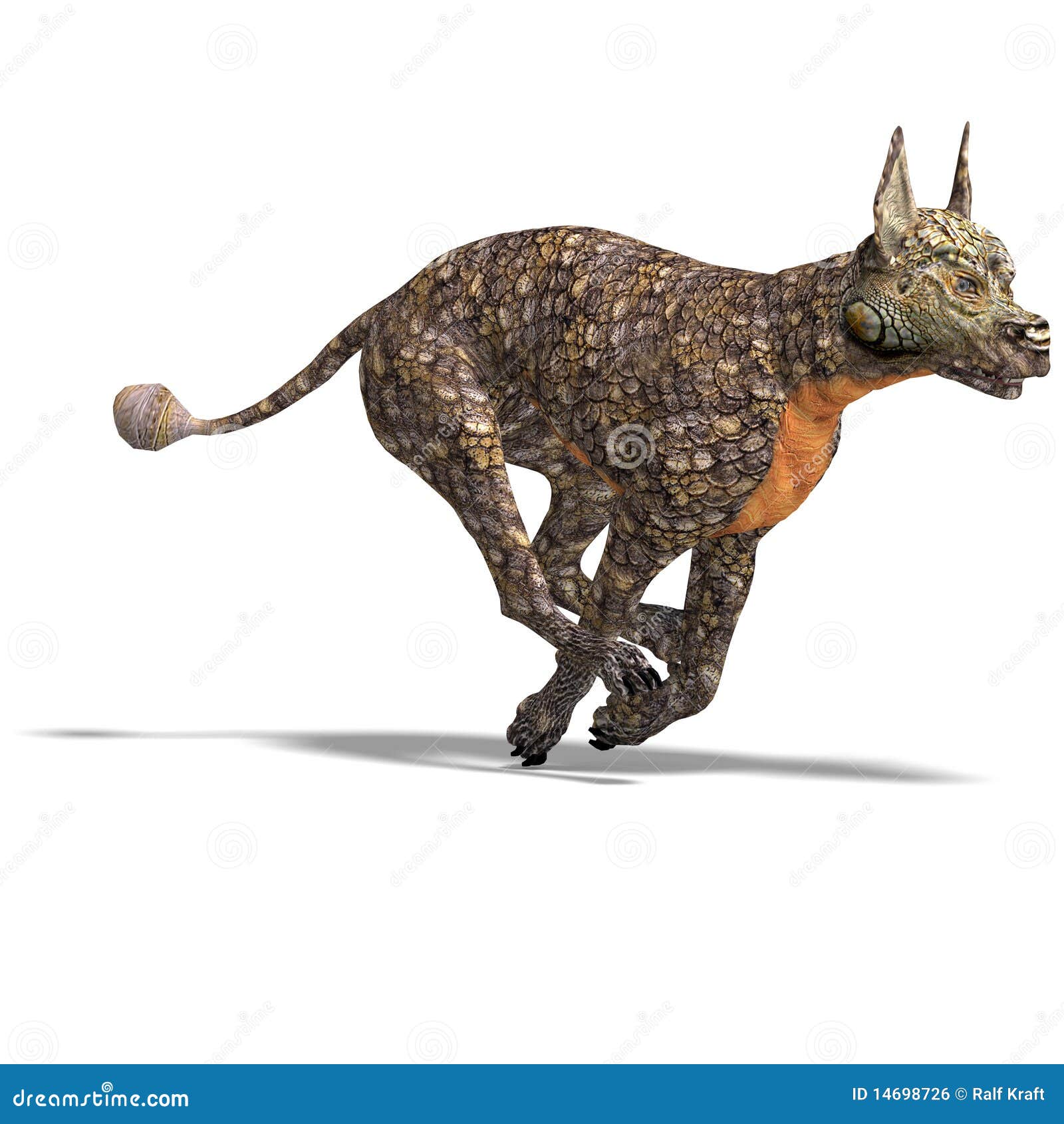 Dangerous Alien Dog with Lizard Skin. 3D Stock Illustration ...