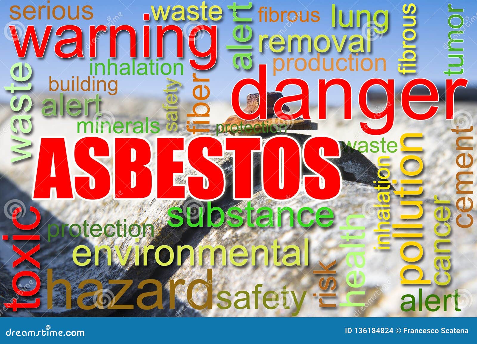 Dangerous Asbestos Roof Concept Image Stock Illustration - Illustration ...