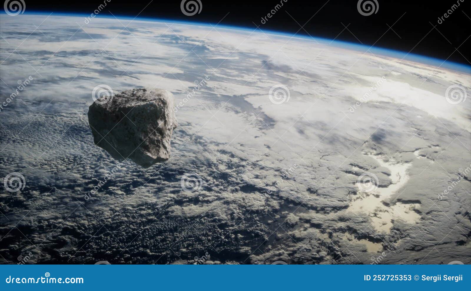 Dangerous Asteroid Approaching Planet Earth Stock Video - Video of ...