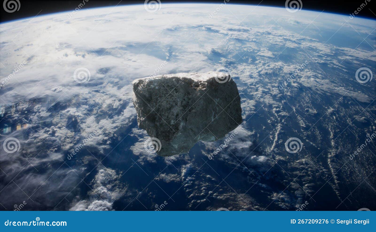 Dangerous Asteroid Approaching Planet Earth Stock Illustration ...