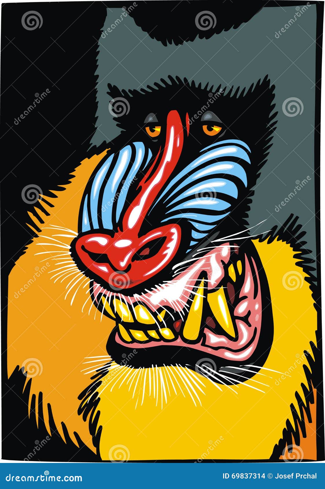 Angry Baboon Head Esport Logo Vector Illustration | CartoonDealer.com ...