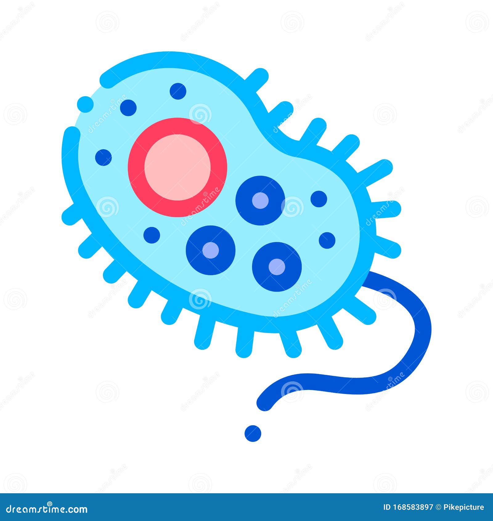 Dangerous Bacillus Bacteria Vector Thin Line Icon Stock Vector ...