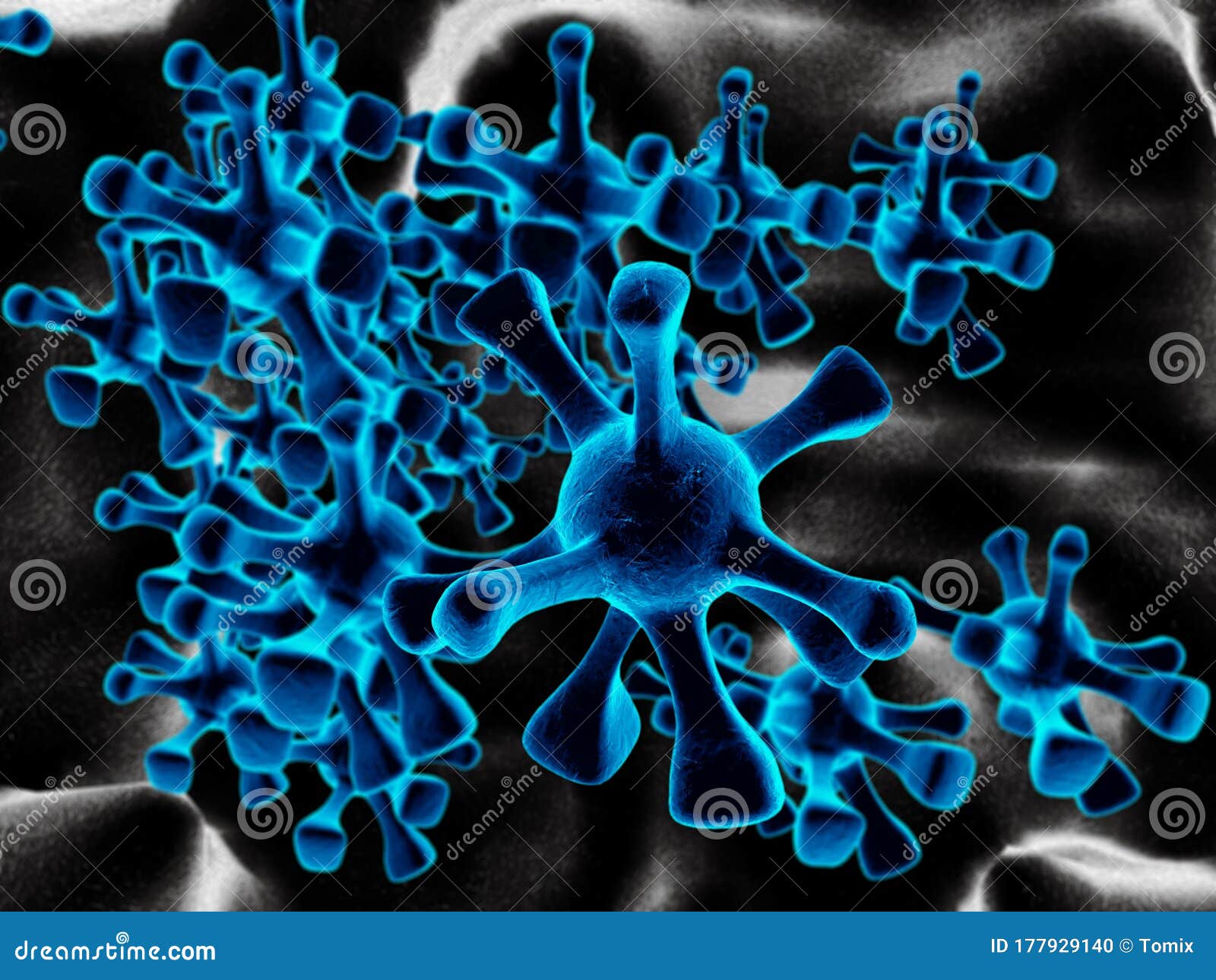 Blue Bacterias - 3d Rendering Stock Illustration - Illustration of ...
