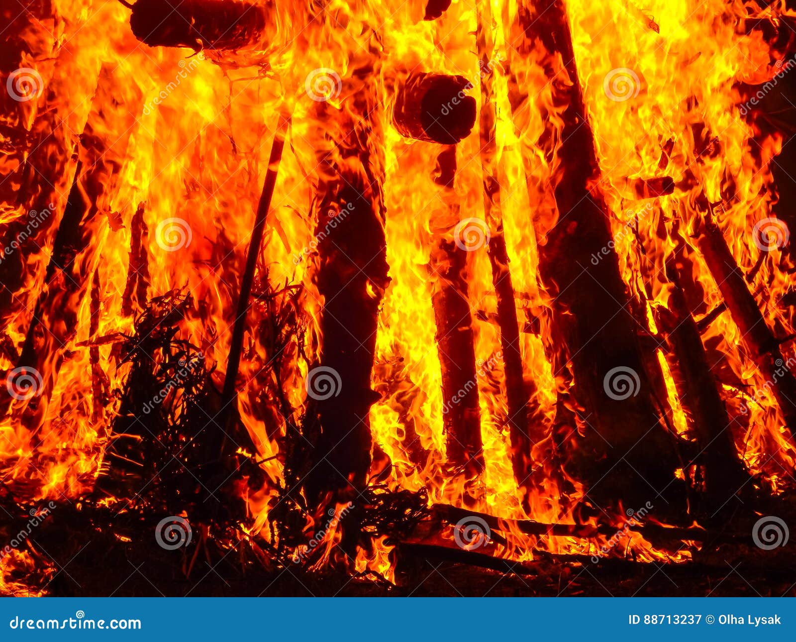Dangerous Big Fire Powerful Element Stock Image - Image of element ...