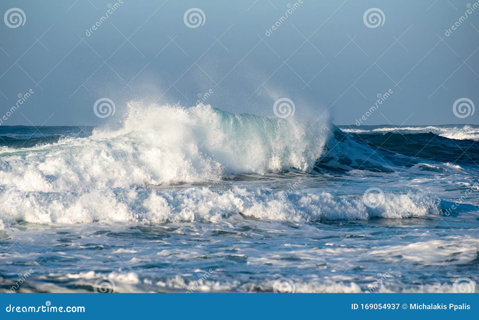 Dangerous Big Stormy Waves during a Windstorm at the Sea Stock Image ...