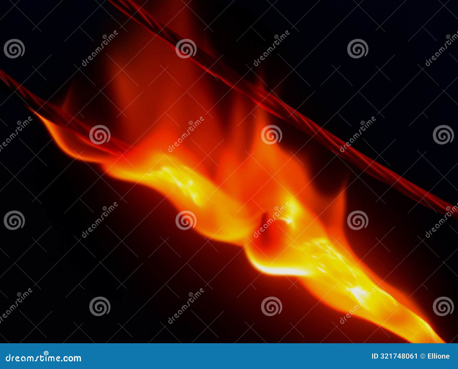Dangerous Burning Electrical Cables. Stock Image - Image of light ...