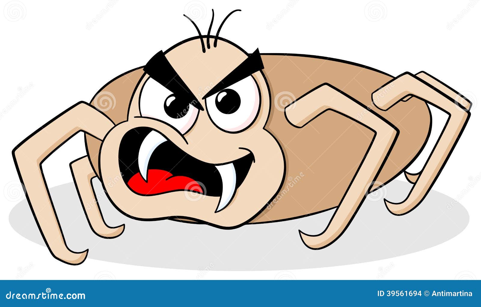 Dangerous cartoon tick stock vector. Illustration of beware - 39561694