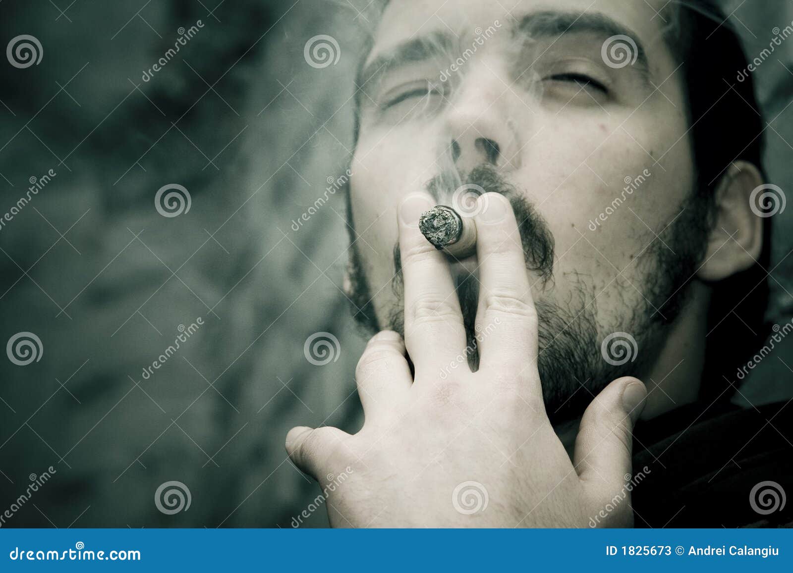 Dangerous Character Smoking a Cigar Stock Image - Image of portrait ...