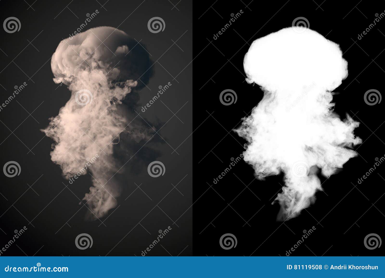 Dangerous Cloud 3d Rendering of Black Smoke after an Explosion with ...